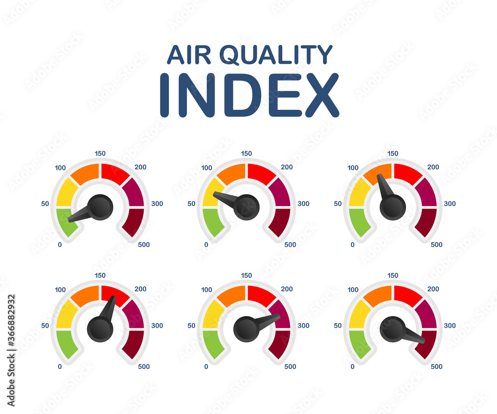Image vectorielle Stock Air quality index. Educational scheme with ...