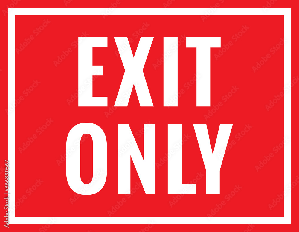 Stock-Vektorgrafik „Exit only sign. Emergency door icon. Warning exit ...