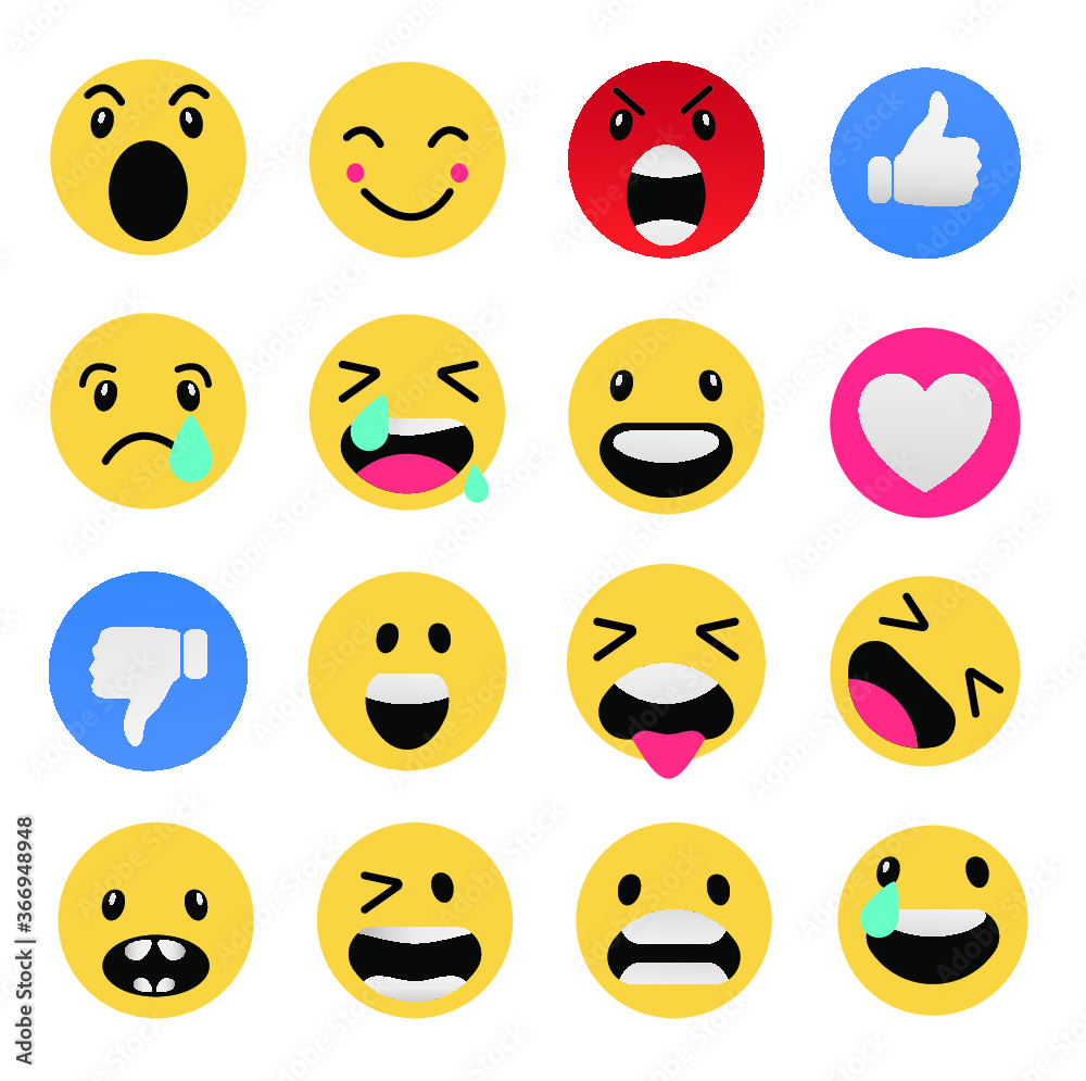 Smileys emoticons, emoji vector set - Mouths Facial Expressions ...