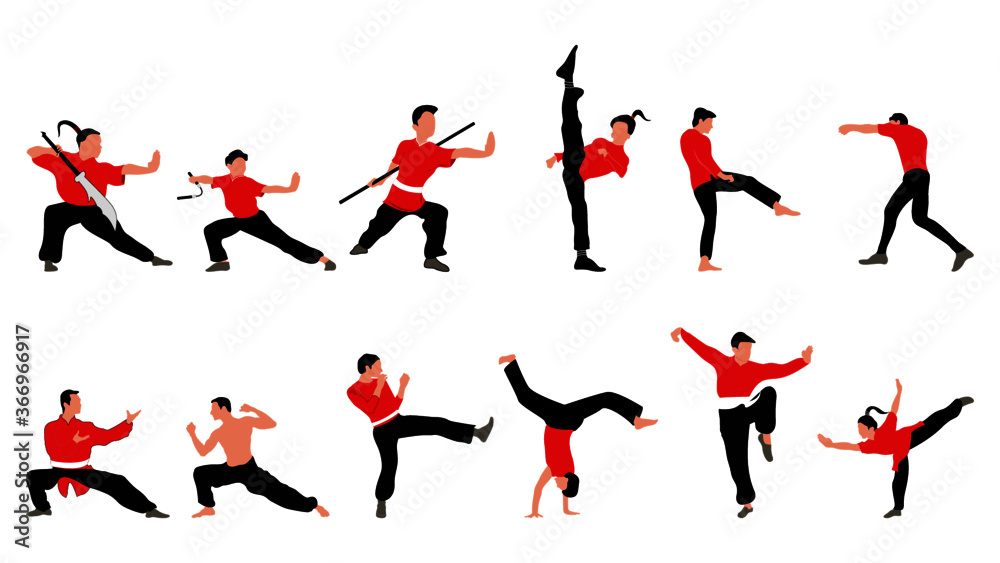 Martial Arts Fighting Positions Stock Vector | Adobe Stock