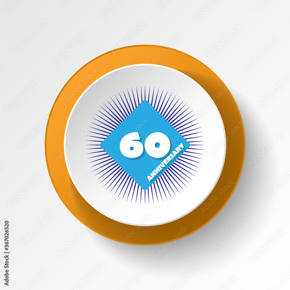 Anniversary, 60 years multicolored icon button. Can be used for web ...