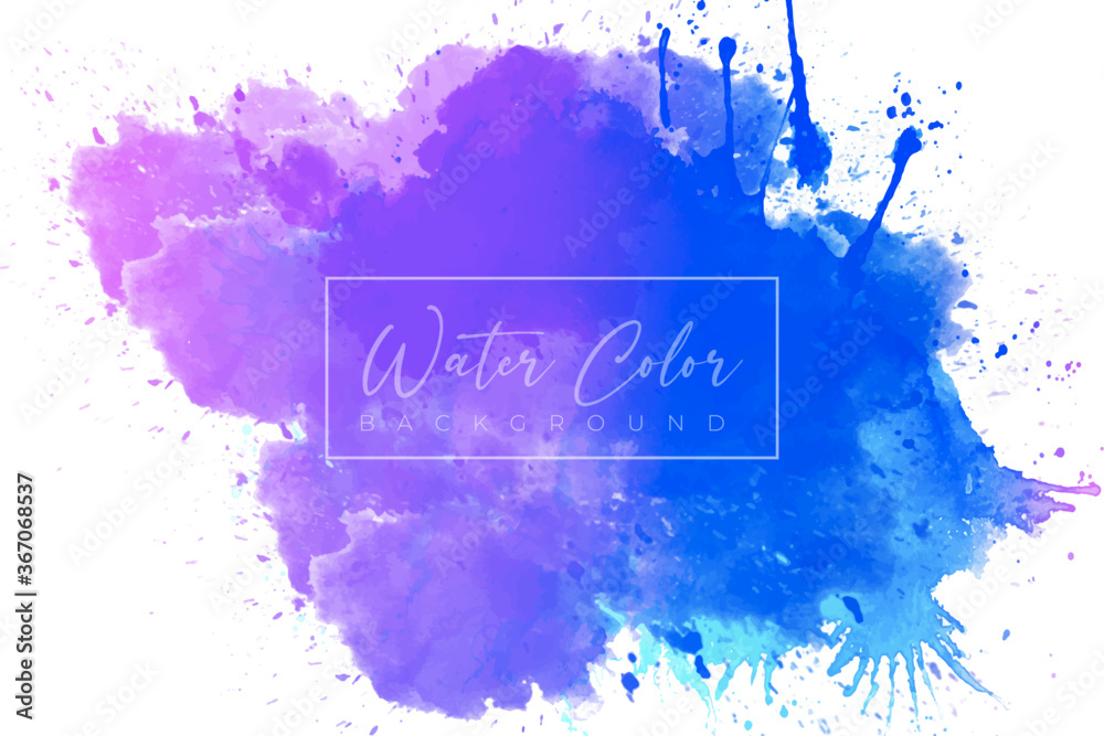 Abstract watercolor vector banner background, blue-purple color ...