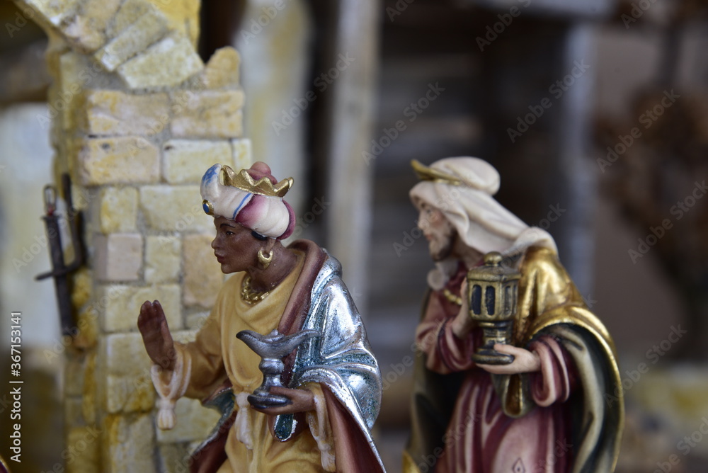 orientalische Krippe, Krippe, Weihnachtskrippe, Jesus, Christentum, heilige Nacht, Josef und ...