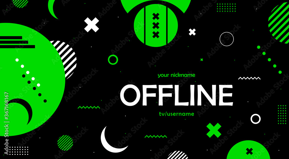 Стоковая иллюстрация «Offline twitch hud screen banner 16:9 for stream ...