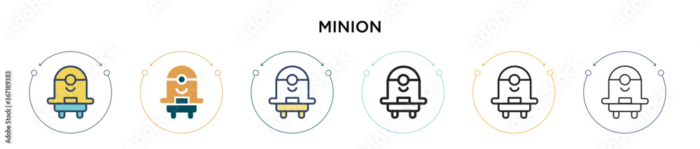 Minion icon in filled, thin line, outline and stroke style. Vector ...