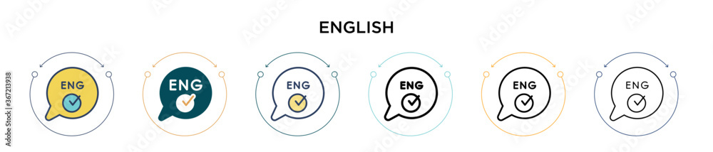 English icon in filled, thin line, outline and stroke style. Vector ...