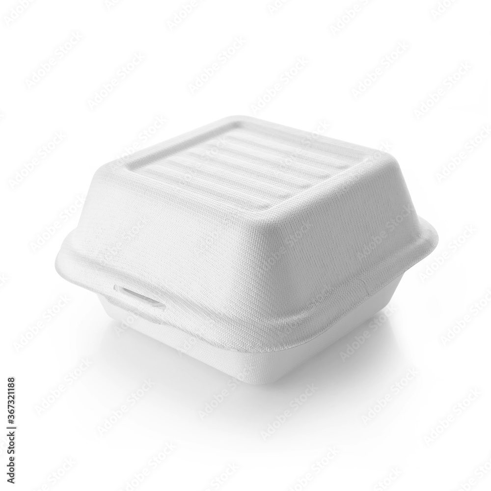 Blank closed white craft burger box isolated on white background. Empty ...