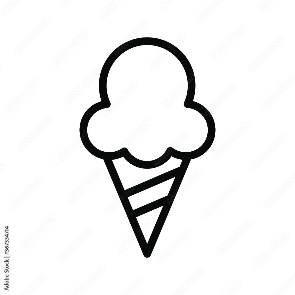 Ice cream icon on isolated white background, Ice creamline icon, Ice ...