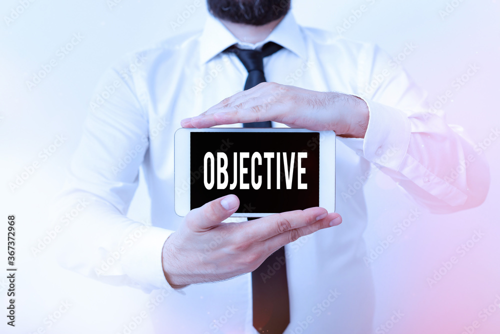 Writing note showing Objective. Business concept for expressing or ...