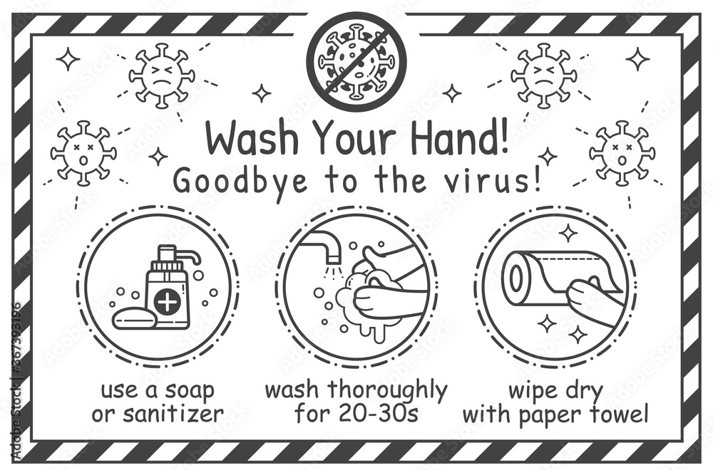Wash Your Hand with Sanitizer or Soap. Kids Prevention Information ...