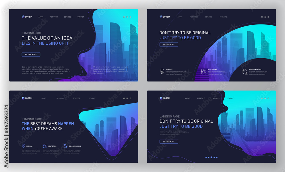 Landing page template for business. Modern web page design concept ...