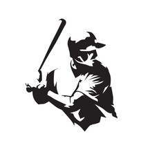 Vintage Baseball Hitter Logo Free Stock Photo - Public Domain Pictures