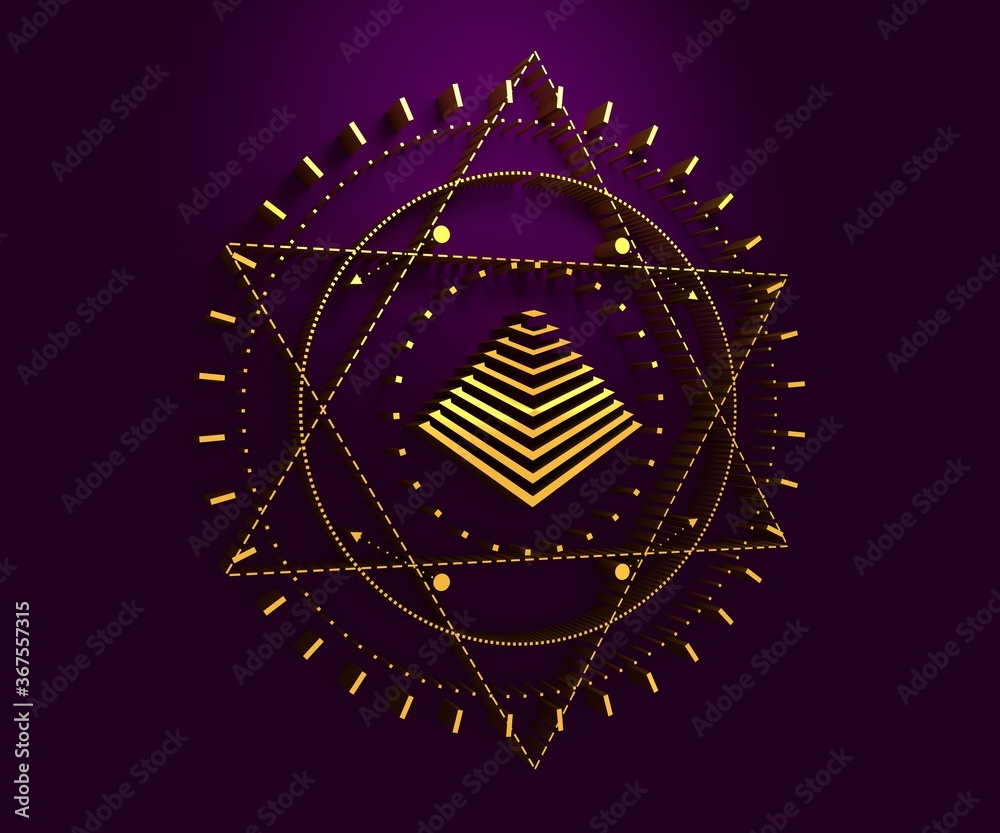 Mystical geometry symbol. Linear alchemy, occult, philosophical sign ...