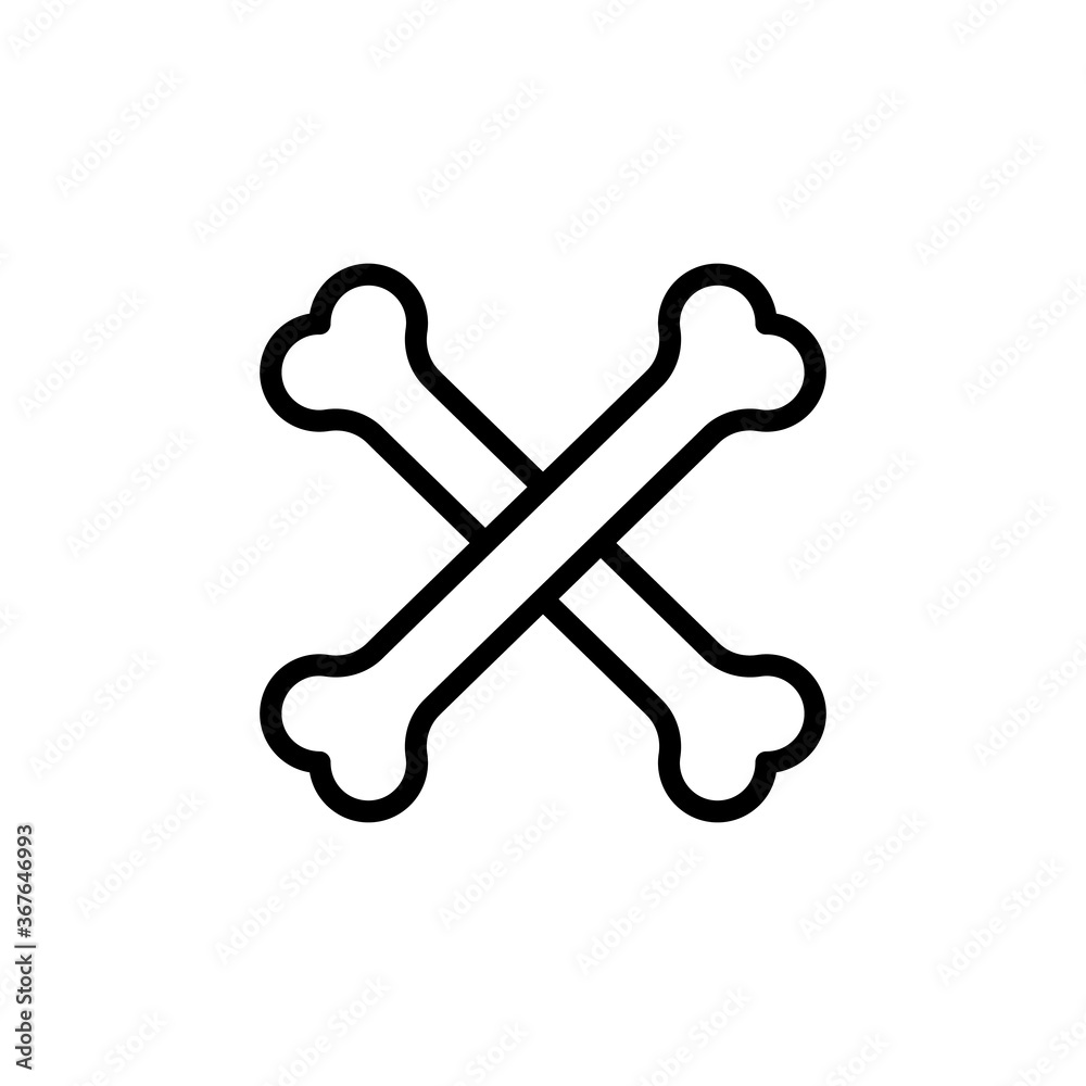Bones icon. Simple line, outline vector elements of pirate icons for ui ...