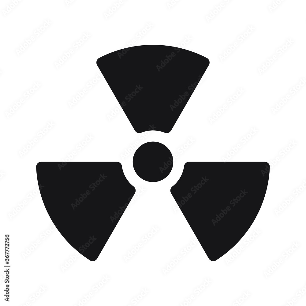 Radioactive symbol icon. Nuclear radiation warning sign. Atomic energy ...