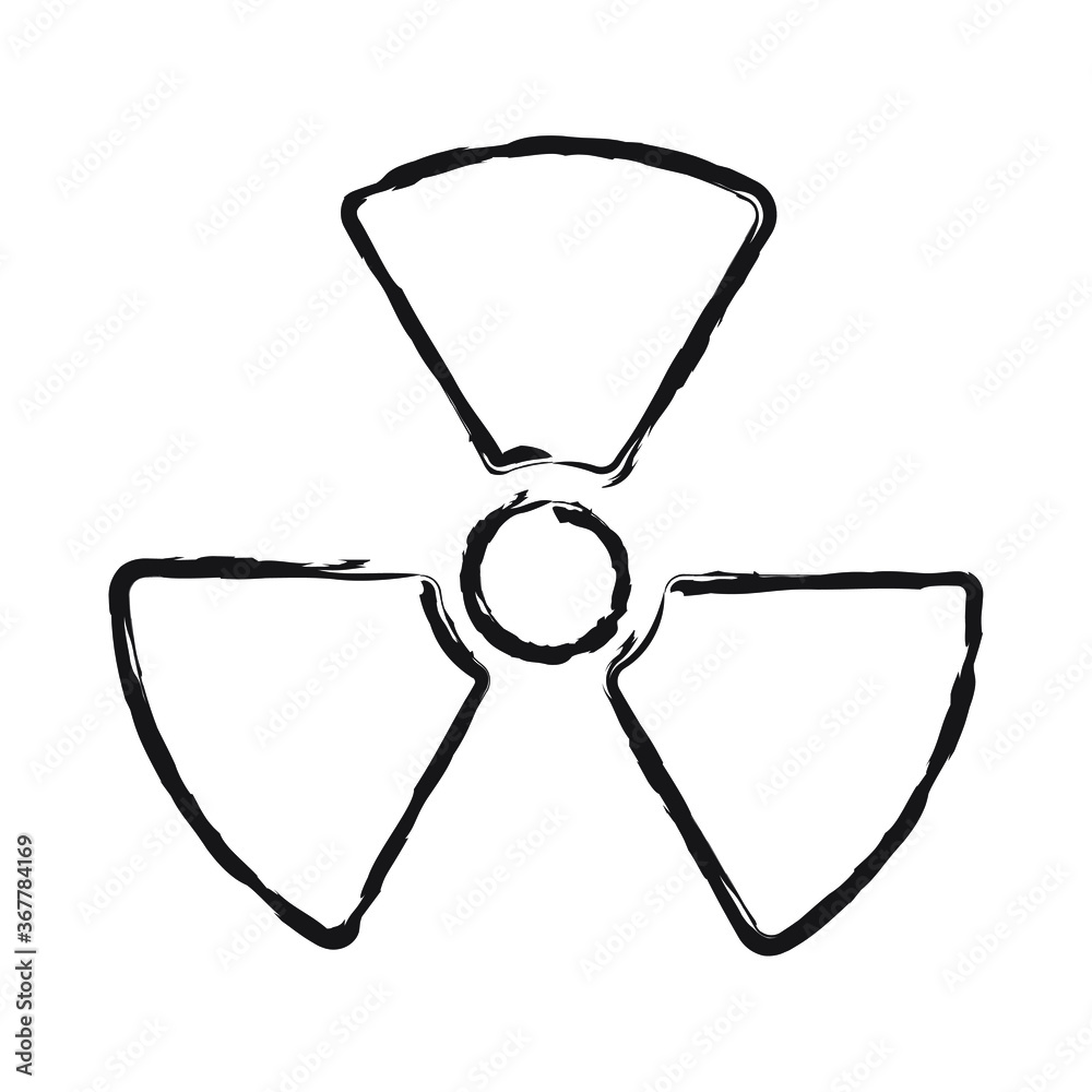 Radioactive symbol icon. Nuclear radiation warning sign. Atomic energy ...