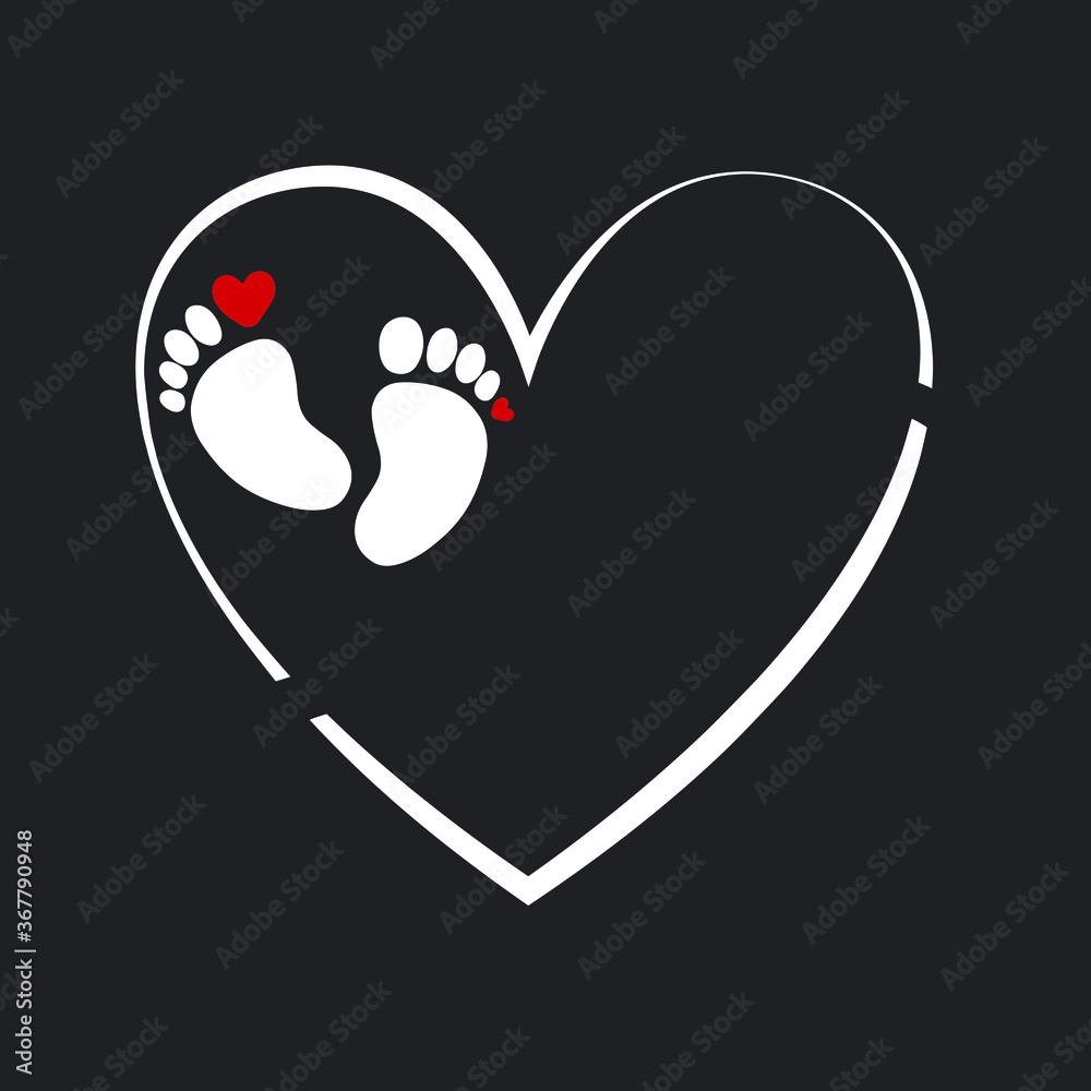 Baby, foot, print, art, vector illustration Stock Vector | Adobe Stock