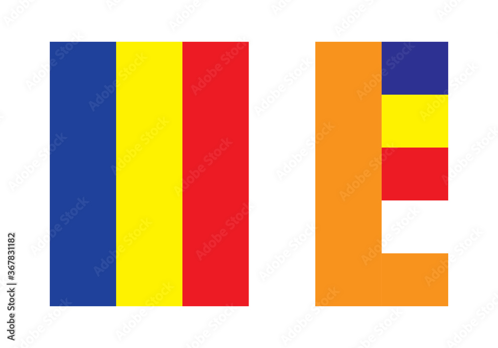 Buddhist Flag image. Buddhist Flag on white background drawing by ...