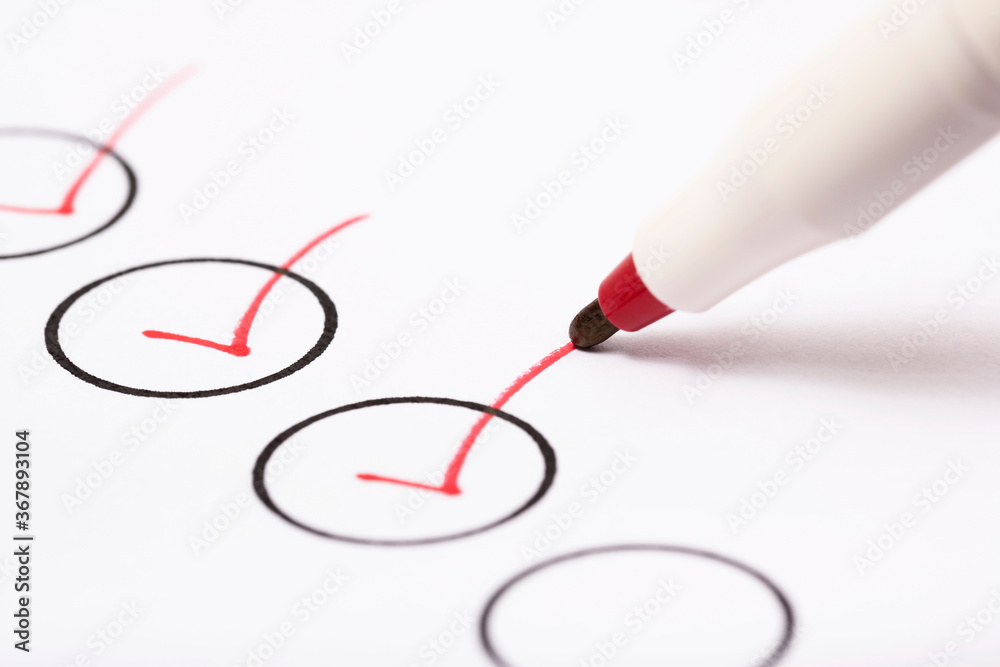 Check list and marker Stock Photo | Adobe Stock