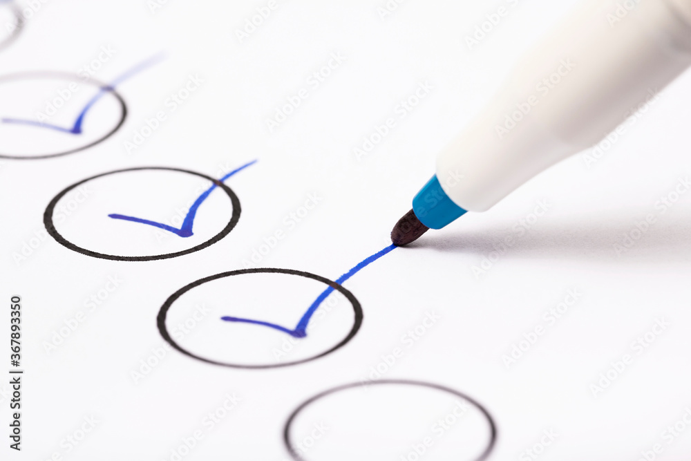 Check list and marker Stock Photo | Adobe Stock