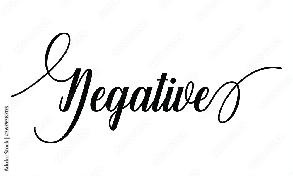 Negative Script Calligraphy Cursive Typography Black text lettering and ...