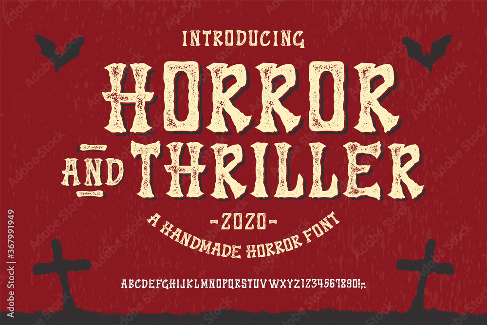 Halloween Theme. Vintage Hand Drawn Typeface 