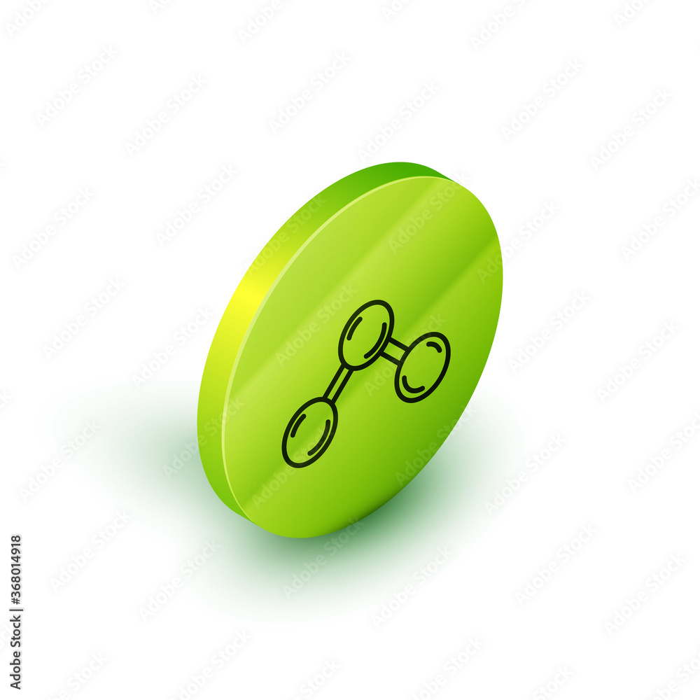 Isometric line Molecule icon isolated on white background. Structure of ...