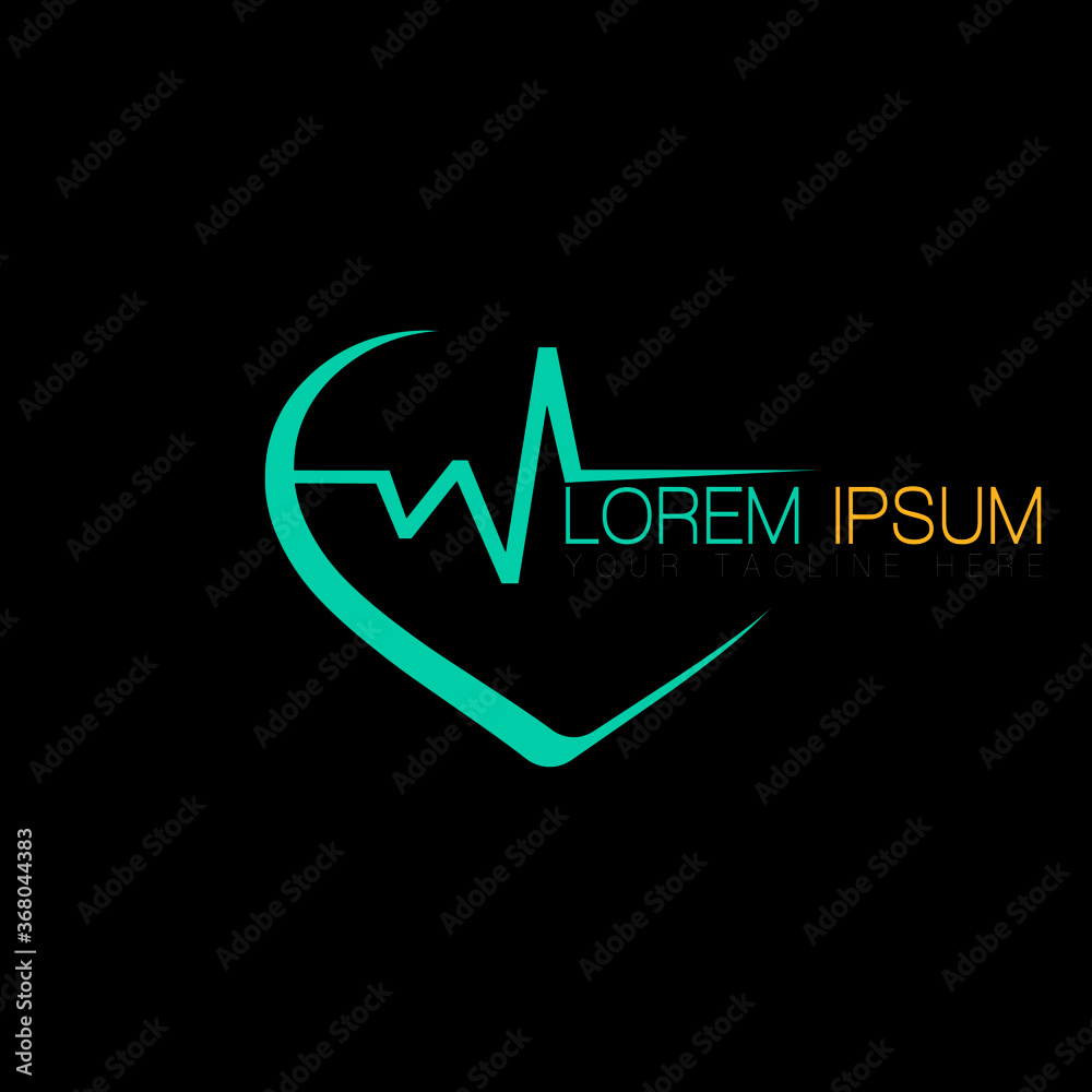 Beautiful cardiology illustration vector logo design health care and ...
