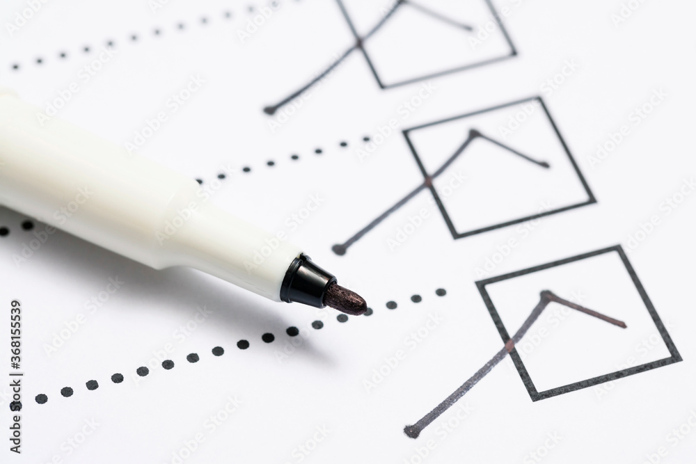 Check list and marker Stock Photo | Adobe Stock