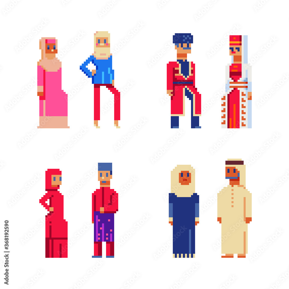 Image vectorielle Stock People characters in national dress traditional ...