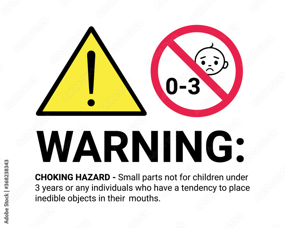 Warning Sign For Children - Vector Illustration Isolated On White ...