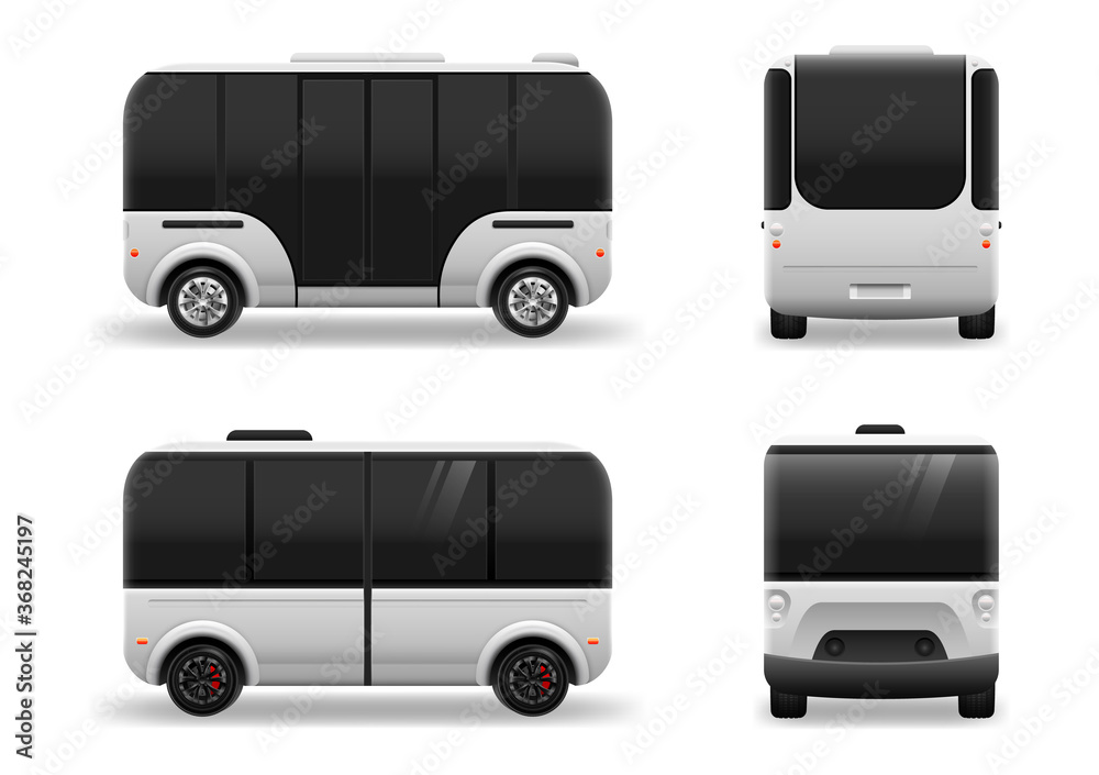 Vetor fDriverless electric future transport. Futuristic Autonomous ...