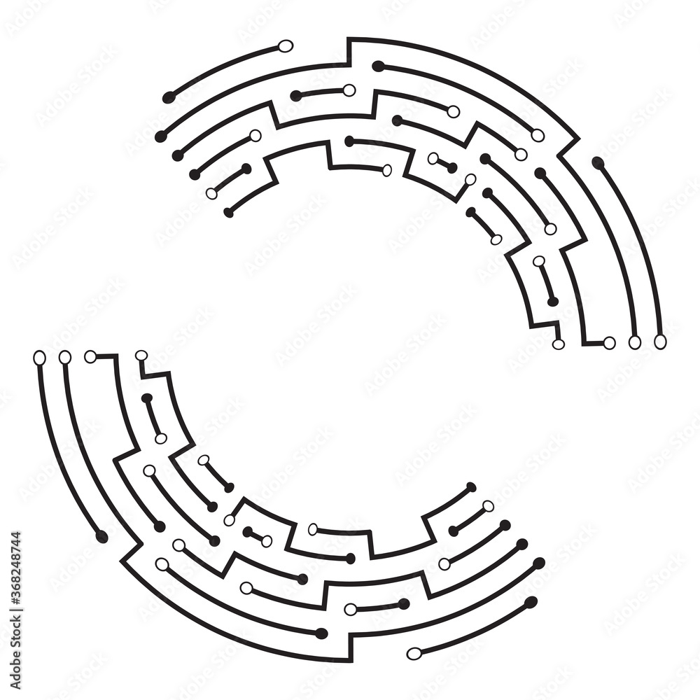 Abstract connection frame. Circular futuristic scheme. Structure of ...