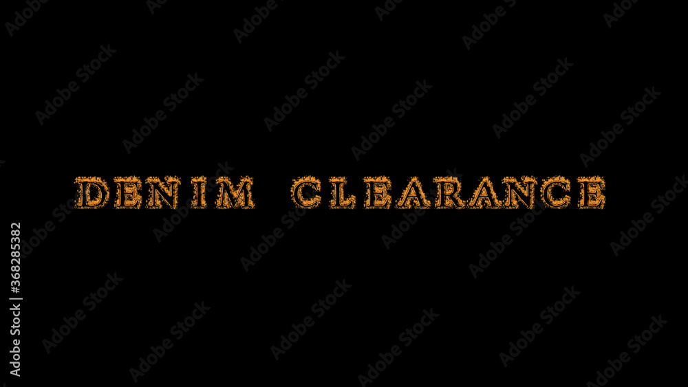 Ilustración de Stock denim clearance fire text effect black background ...