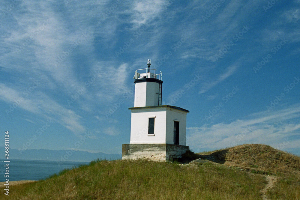 EPSON scanner image Cattle Point Lighthouse, Washington Stock Photo ...