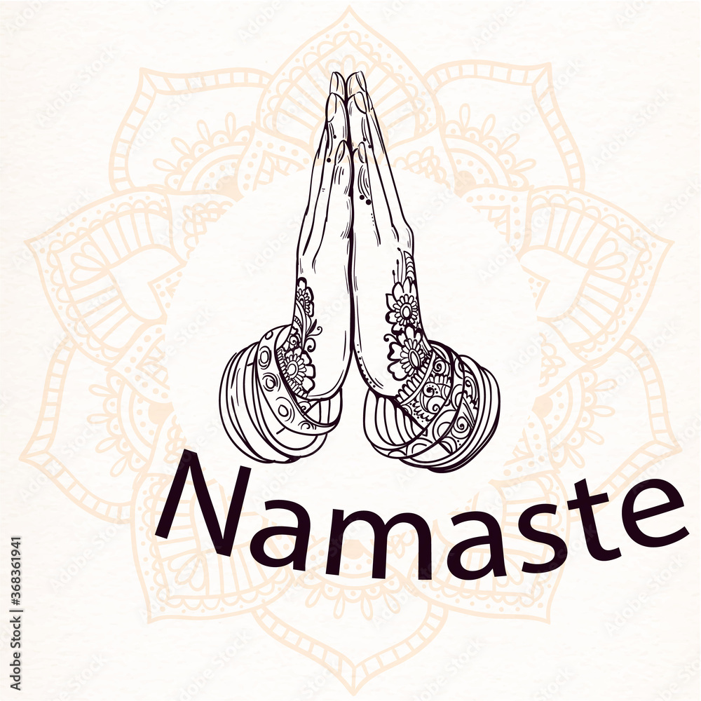 Namaste hand posture background Stock Vector | Adobe Stock