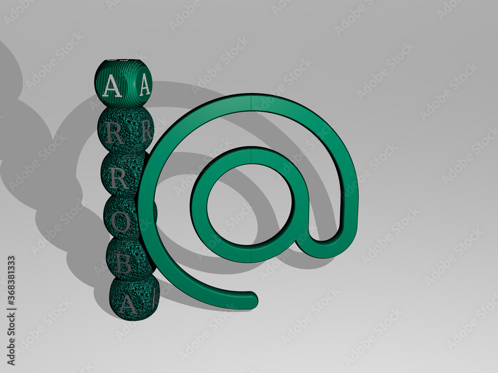 3D illustration of arroba graphics and text around the icon made by ...