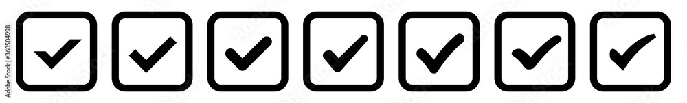 Check Mark Checkbox Square Icon Black | Checkmark Illustration | Tick ...