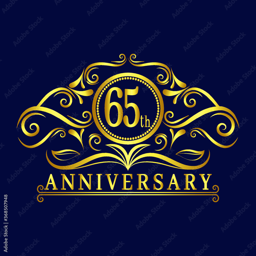 65 years Anniversary logo, luxurious 65th Anniversary design ...