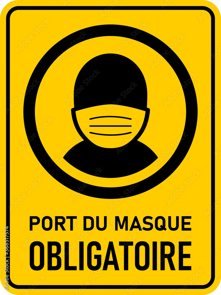 Vector de Stock Port Du Masque Obligatoire ("Wearing a Face Mask is ...
