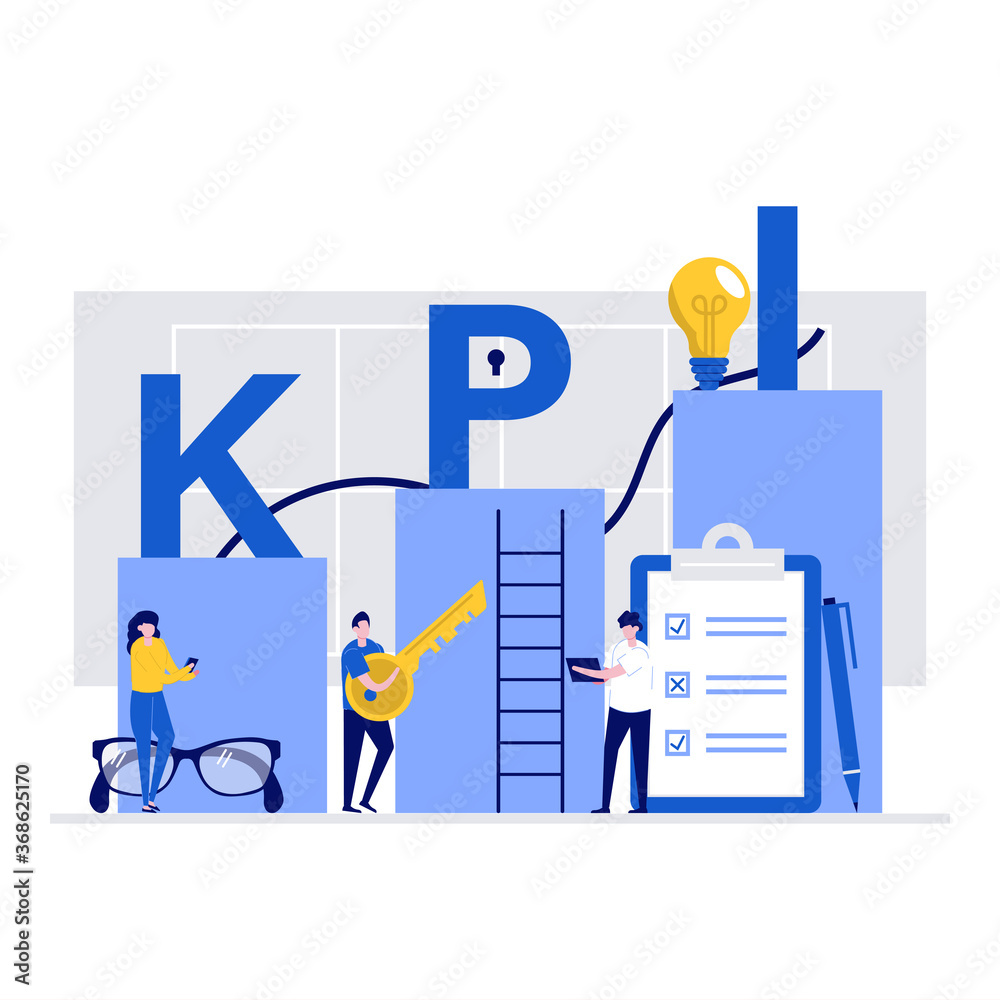 KPI, key performance indicator vector illustration concept with ...