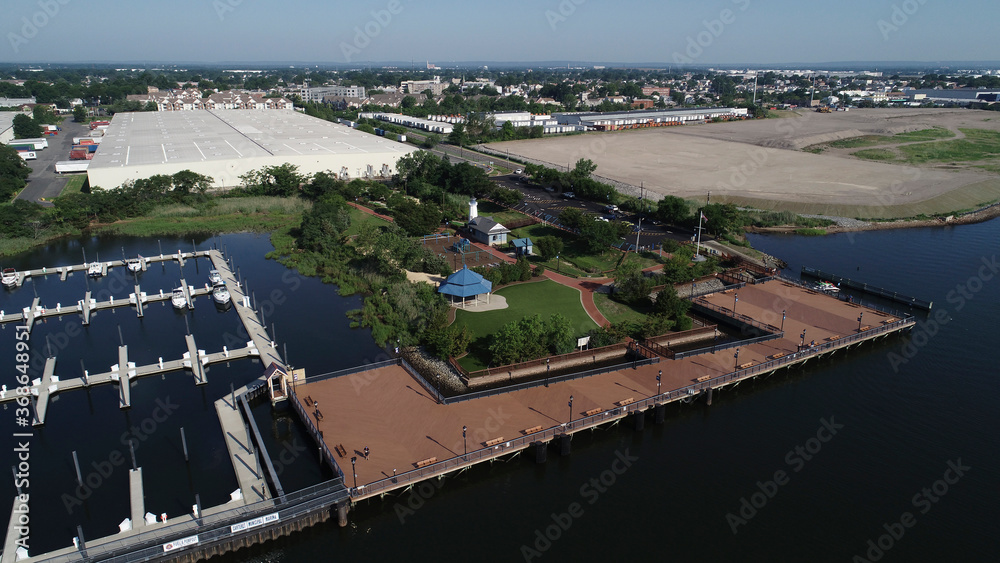 Aerial View of Carteret Waterfront Park and Carteret Municipal Marina ...