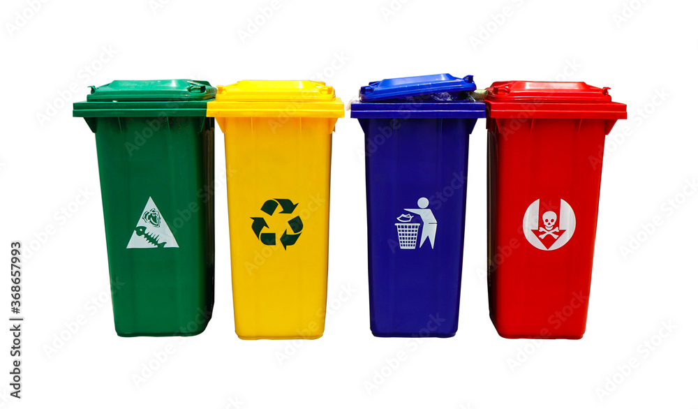 Стокове фото bin, types of rubbish, separated by its color, Rubbish Bin ...