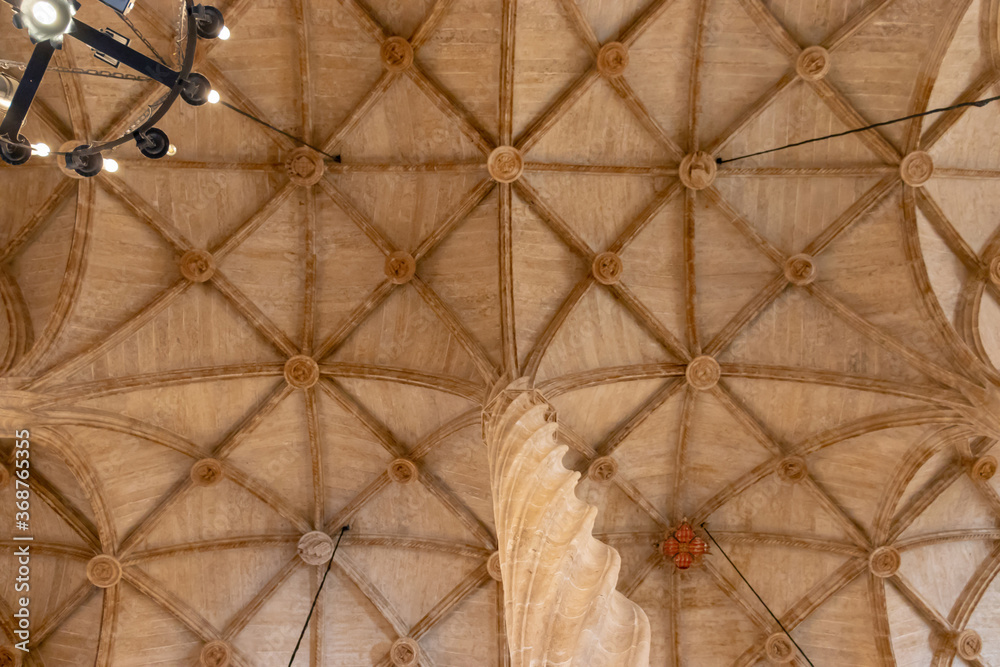 Gothic style ceiling elements with columns Stock Photo | Adobe Stock