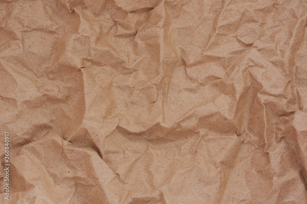 brown recycled crumpled paper background: crush fold texture ...