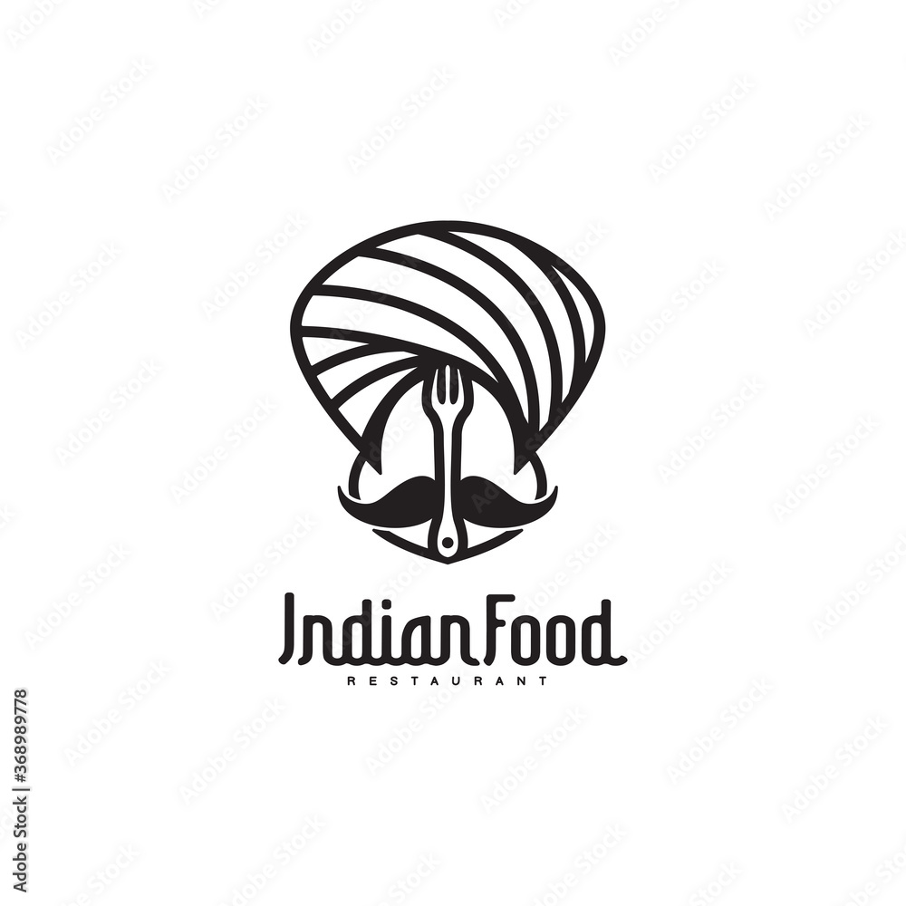 Indian Food restaurant logo design inspiration Stock Vector | Adobe Stock
