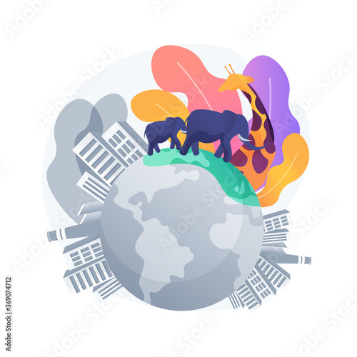 Habitat loss for wild animals abstract concept vector illustration ...