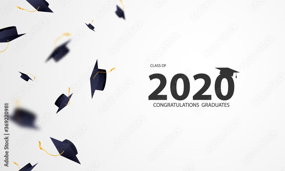 congratulations graduates class of 2020, banner vector illustration and ...