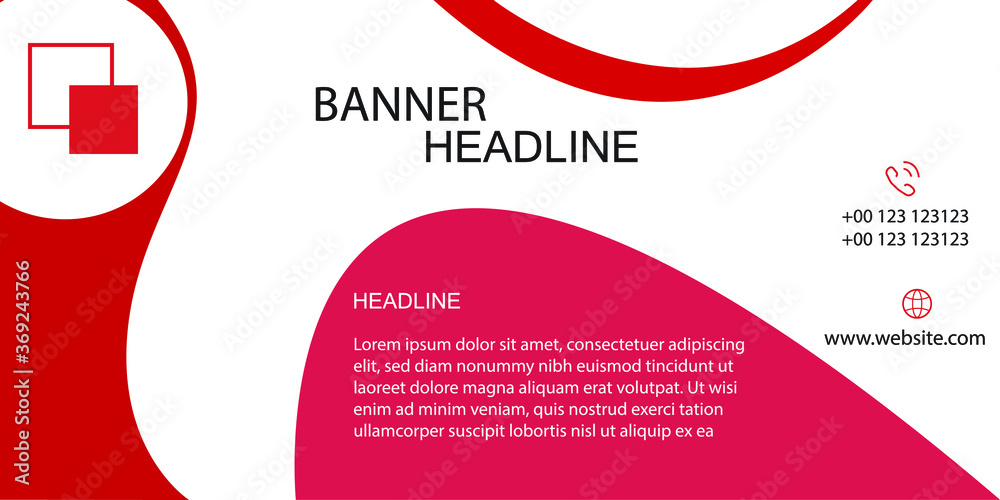 red color simple banner design vector template Stock Vector | Adobe Stock