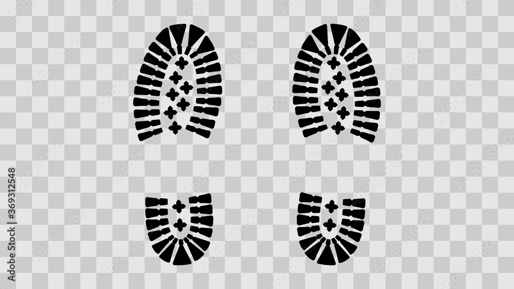 Two boot prints, on a transparent background. Vector Illustration ...